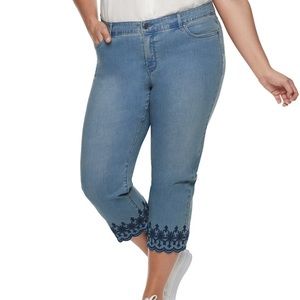 croft & barrow | Pants & Jumpsuits | Plus Size Croft Barrow Embroidered ...